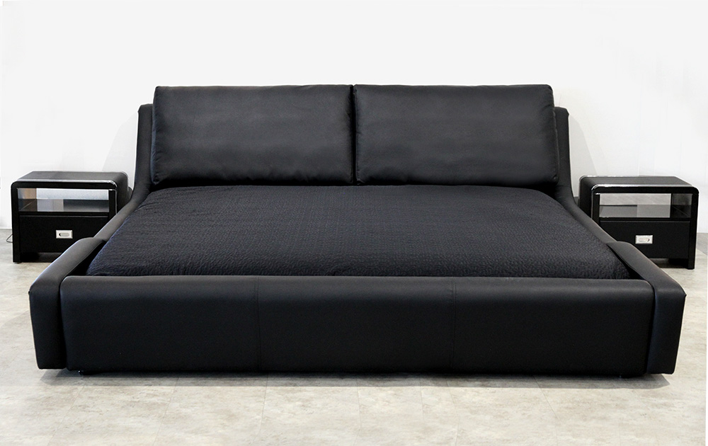Modern Low Profile Black Bed - Milano - Mobler Furniture Edmonton